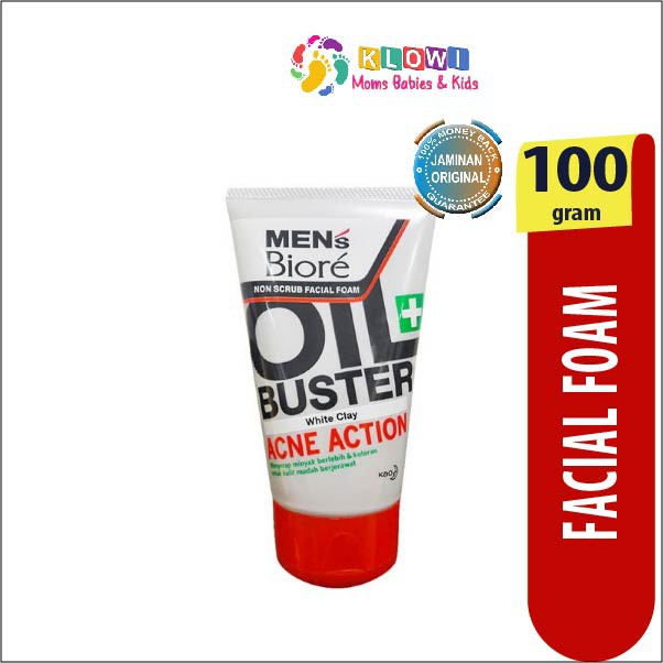 Jual Men`S Biore Oil Buster Acne Action Facial Foam 100G / Sabun Cuci Muka Pria / Men Care ...