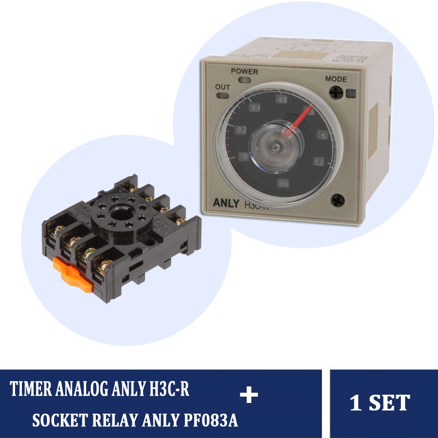 Jual TIMER ANALOG ANLY H3C-R + SOCKET RELAY ANLY PF083A SET | Shopee Indonesia