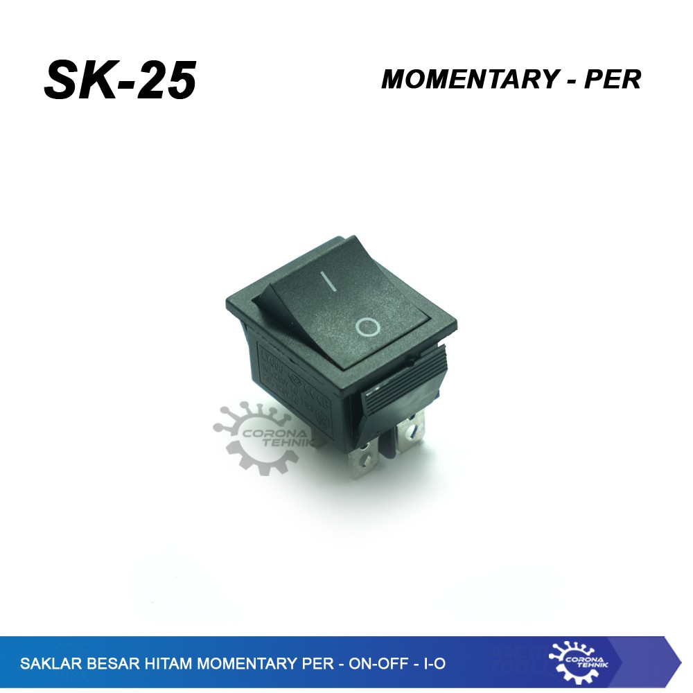 Jual Saklar Besar Hitam Momentary Per - ON-OFF - I - O | Shopee Indonesia