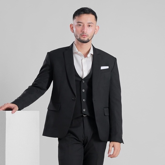 Jual Goldy Outfit Setelan Jas Celana & Rompi Hitam - Vente Series ...