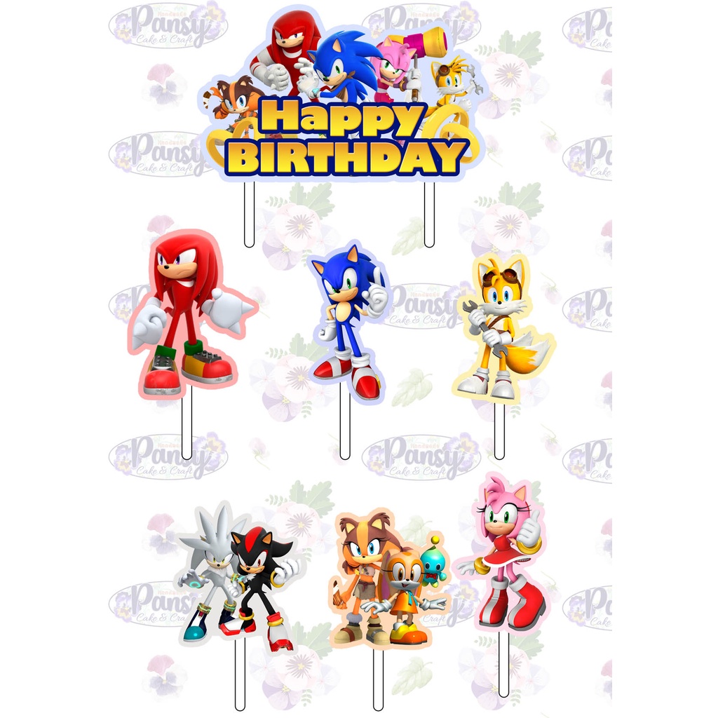 Jual Cake topper / cupcake topper Sonic the Hedgehog | Shopee Indonesia