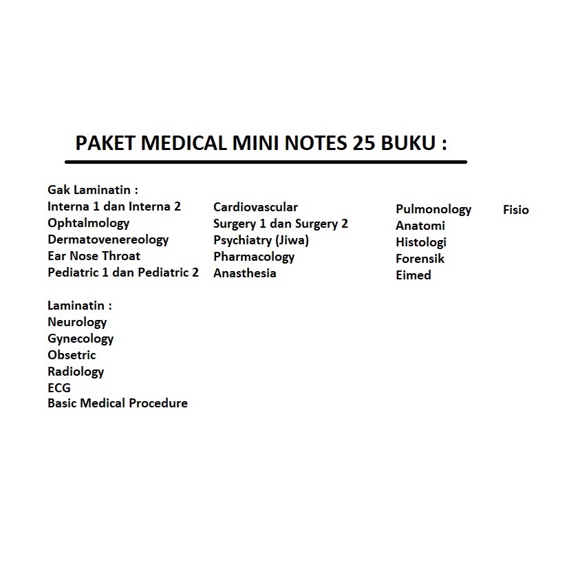 Jual Medical Mini Notes Paket Lengkap MMN 25 Buku | Shopee Indonesia