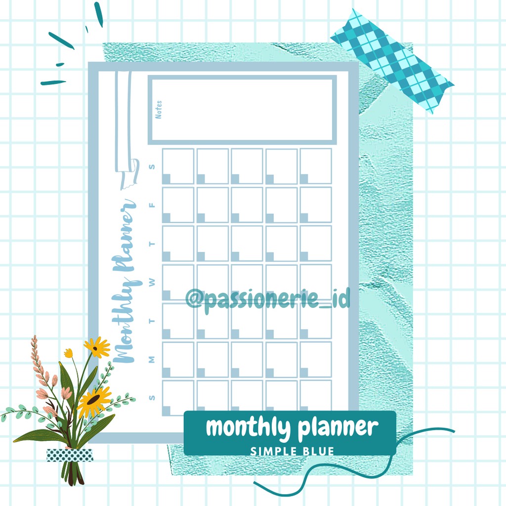 Jual A5 Monthly Planner SIMPLE Set 15 Lembar Insert Isi Binder ...