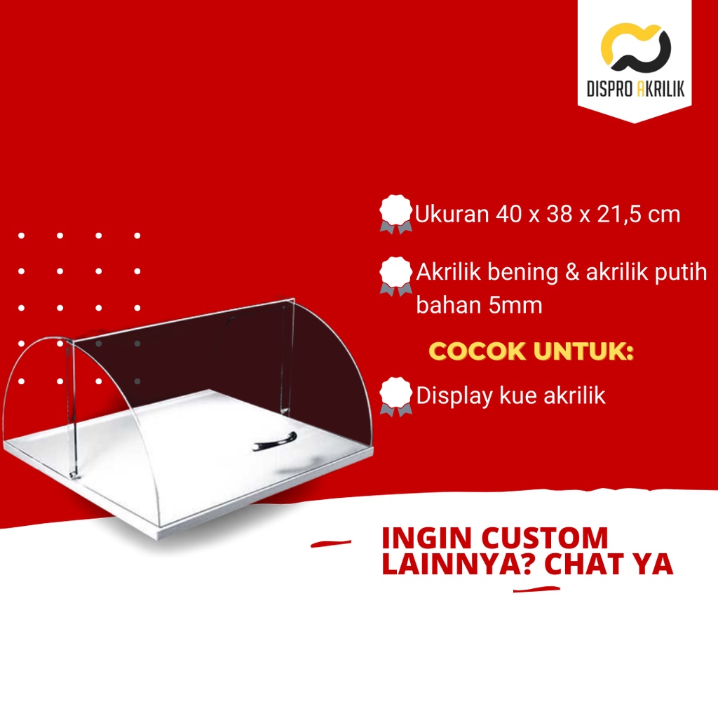 Jual display kue akrilik 40 cm / display food acrylic / tempat makanan ...