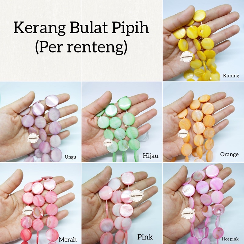 Jual (rentengan) KERANG PIPIH / MANIK KERANG / BEADS SHELL | Shopee ...