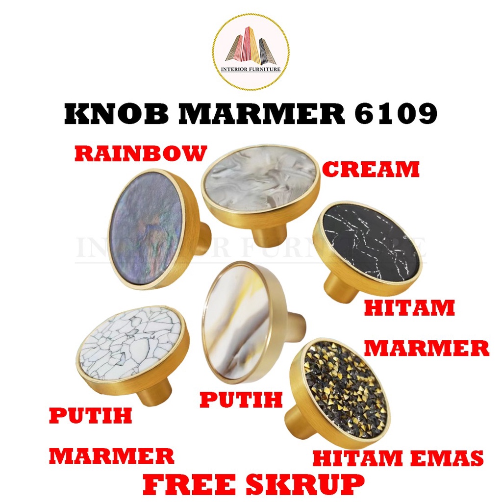 Jual Tarikan Granit Marmer Handle Marmer Knop Laci 6109 Gold Putih ...