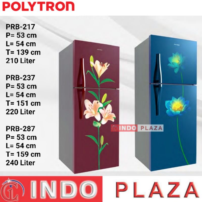 Jual KULKAS POLYTRON 2 Pintu PRB-217 NEW 2022 Bunga Timbul | Shopee ...
