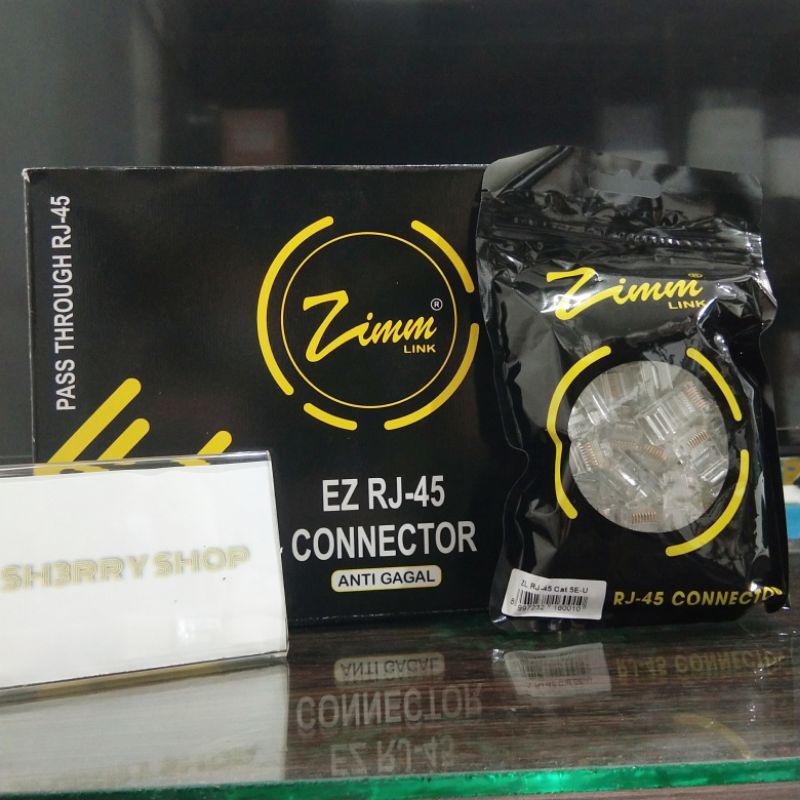 Jual ZIMMLINK RJ45 CONNECTOR (Konektor RJ45) - (50 pcs / Pack) ANTI ...
