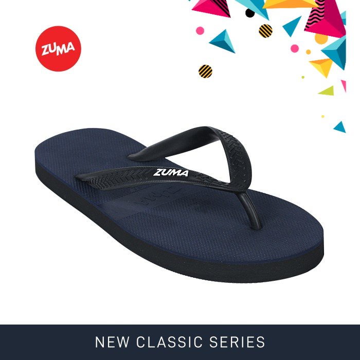 Jual Zuma Men Classic 23/Sandal Jepit Sandal Karet Pria - Navy Hitam ...