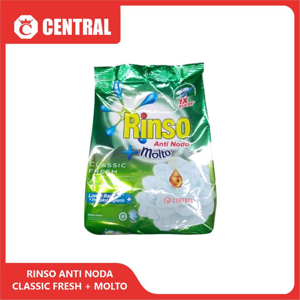 Jual RINSO ANTI NODA + MOLTO CLASSIC FRESH DETERGEN BUBUK 400gr ...