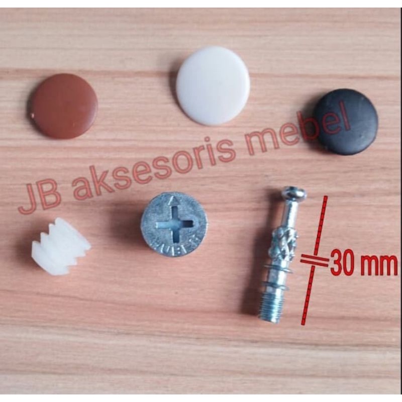 Jual SKRUP BAUT MINIFIX 3 cm (30mm) SOCKET CASING + TUTUP MINIFIX ...