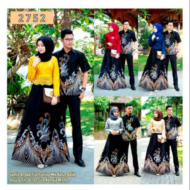 Jual Batik Muslim Couple Baju Kondangan Simple | Shopee Indonesia