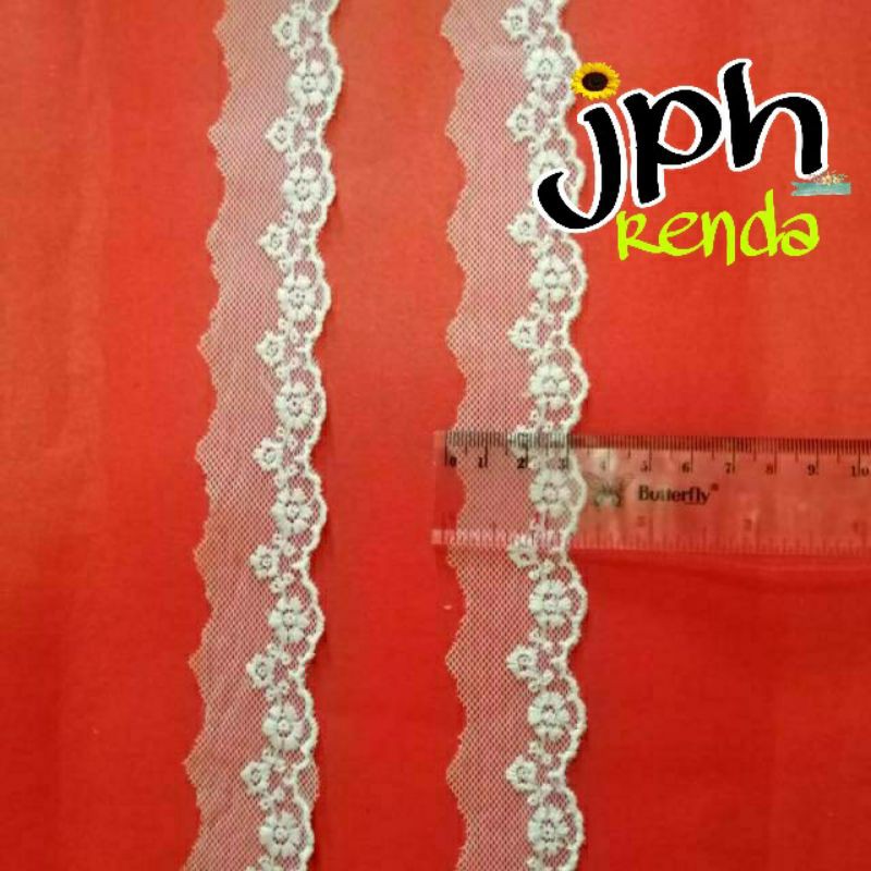 Jual Renda tile, renda bordir, renda tulle isi 15yard | Shopee Indonesia