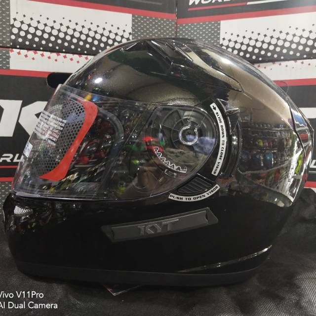 Jual HELM KYT K2R SOLID BLACK / KYT K2 RIDER HITAM | Shopee Indonesia