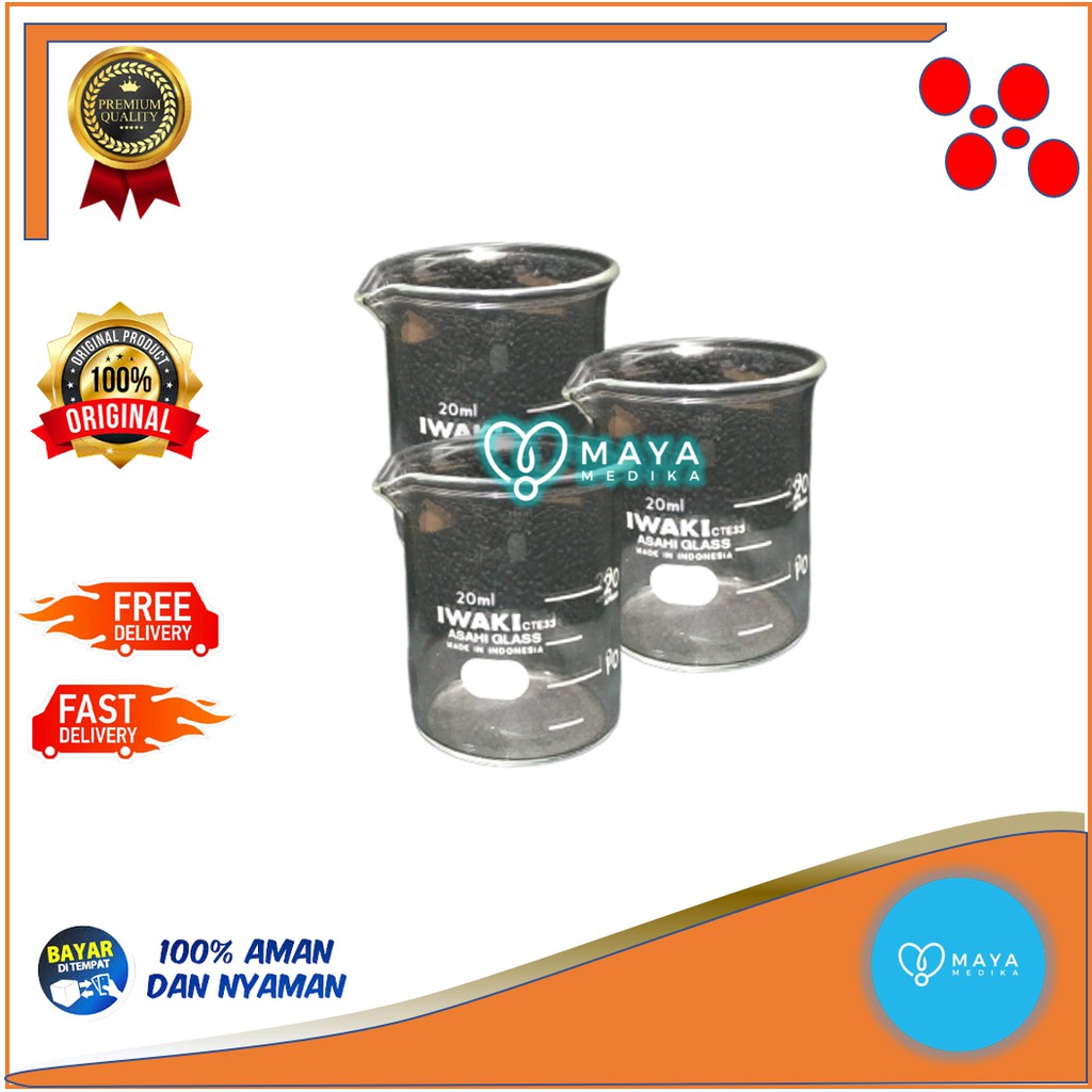 Jual Beaker Glass / Iwaki / Pyrex / 20 ml | Shopee Indonesia
