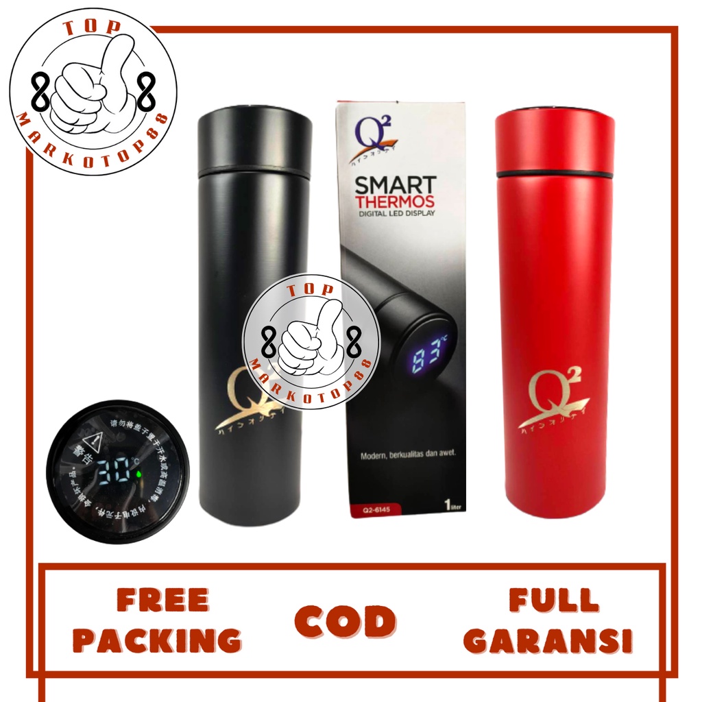 Jual SMART THERMOS DIGITAL BOTOL AIR MINUM PANAS VACUUM FLASK Q2 6145 ...