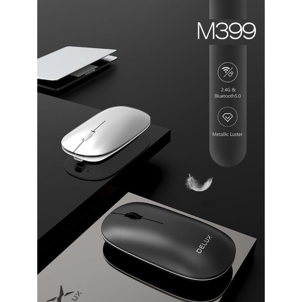 Jual Mouse Delux M399 - Wireless Dan Bluetooth Mouse Gaming Delux M399 ...