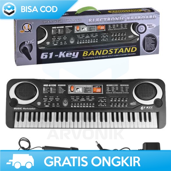 Jual KEYBOARD PIANO ELEKTRIK DIGITAL ORI BY TAFFSTUDIO MQ-6106 WITH 61 ...