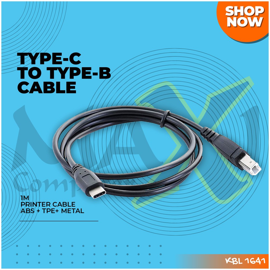 Jual USB Type-C Male To Type-B Male 1M Data Cable Kabel Printer ...