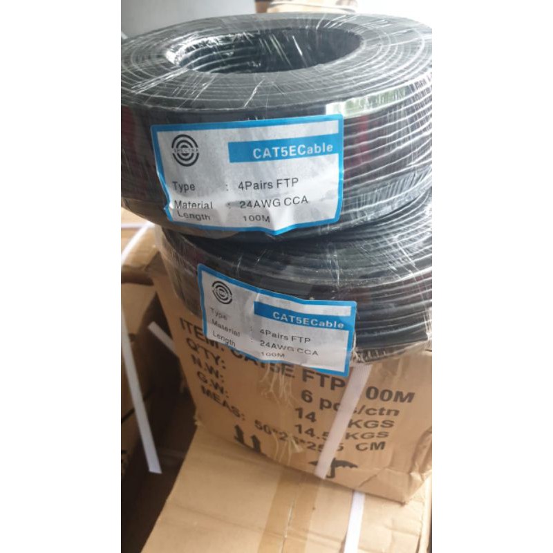 Jual kabel lan ftp outdoor cat5e roll 100 meter | Shopee Indonesia