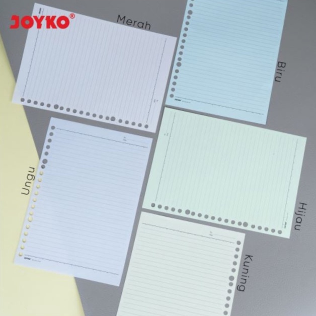 Jual LOOSE LEAF JOYKO WARNA A5 50 / Isi Kertas File Binder Warna Joyko Warna A5 50 Lembar ...