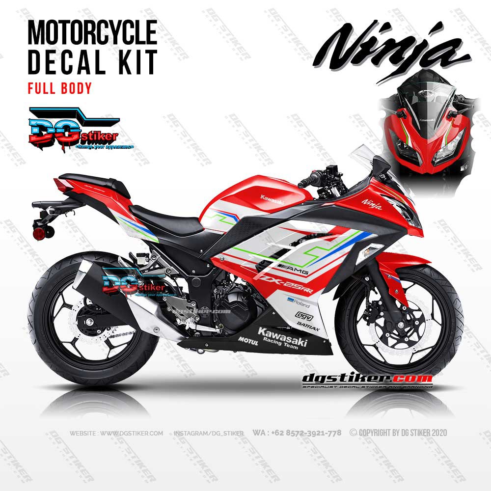 Jual Decal Sticker Ninja 250 FI Putih Hitech Line DG Stiker | Shopee ...