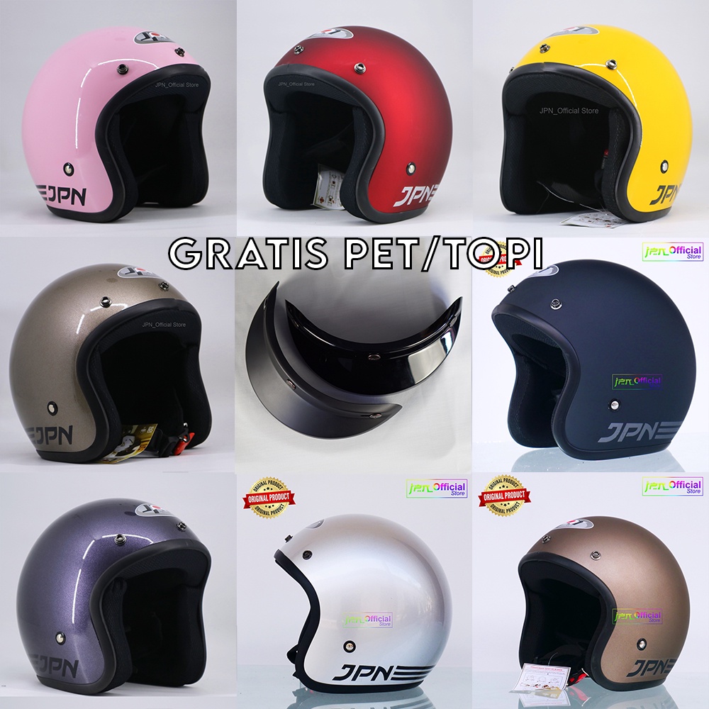 Jual Helm JPN RETRO Original Free PET HELM ORIGINAL | Shopee Indonesia