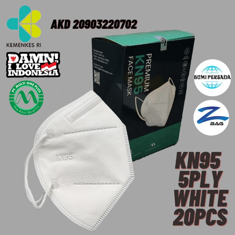 Jual Multi One Plus Masker KN95 5PLY Kemenkes AKD Original KN 95 Isi 20pcs 5 PLY | Shopee Indonesia