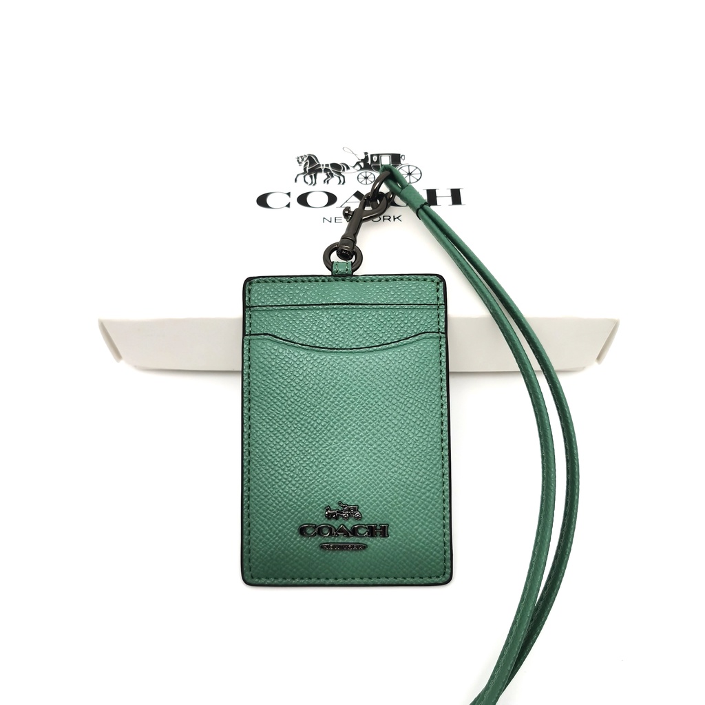 Jual Coach Metal logo Card Holder Lanyard Green | Shopee Indonesia