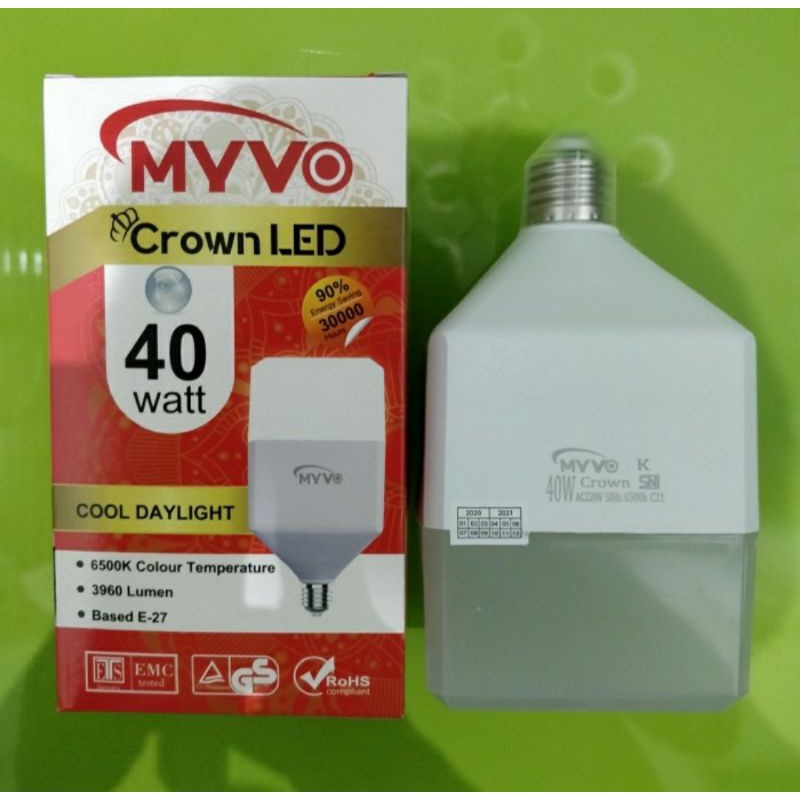 Jual Lampu LED Bohlam MYVO CROWN 40 Watt Termurah Garansi 1 Tahun ...