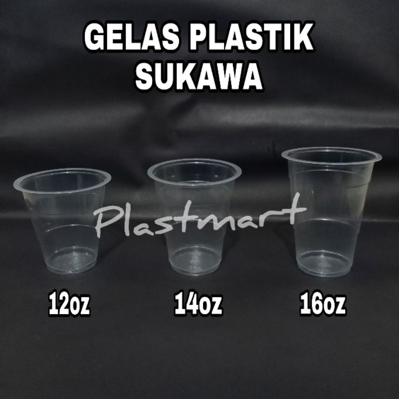 Jual Gelas Plastik Bening SUKAWA // Gelas Pop Ice @50pcs | Shopee Indonesia
