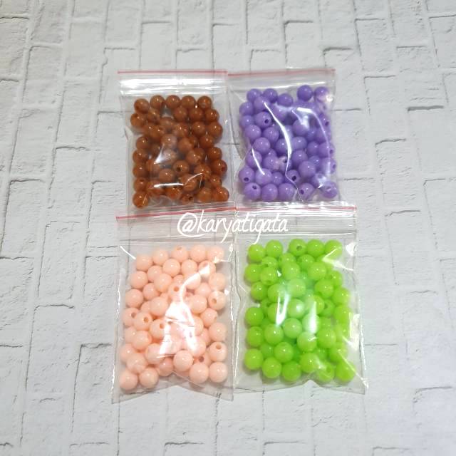 Jual Mote Manik Susu / Kapur 6 mm (isi +/- 50 pcs) | Shopee Indonesia