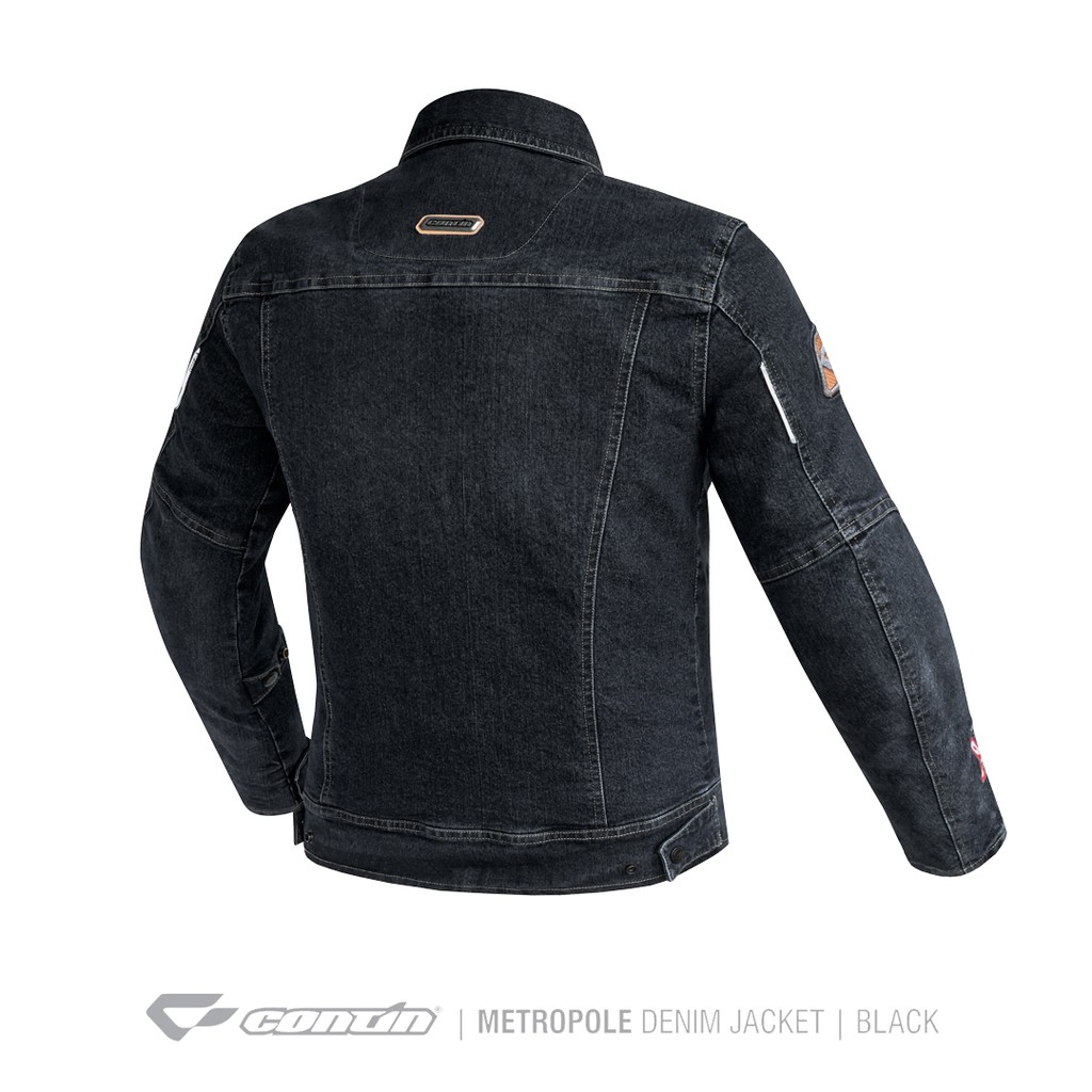 Jual Continmoto Jaket Motor Denim Protektor Contin Metropole - Black ...