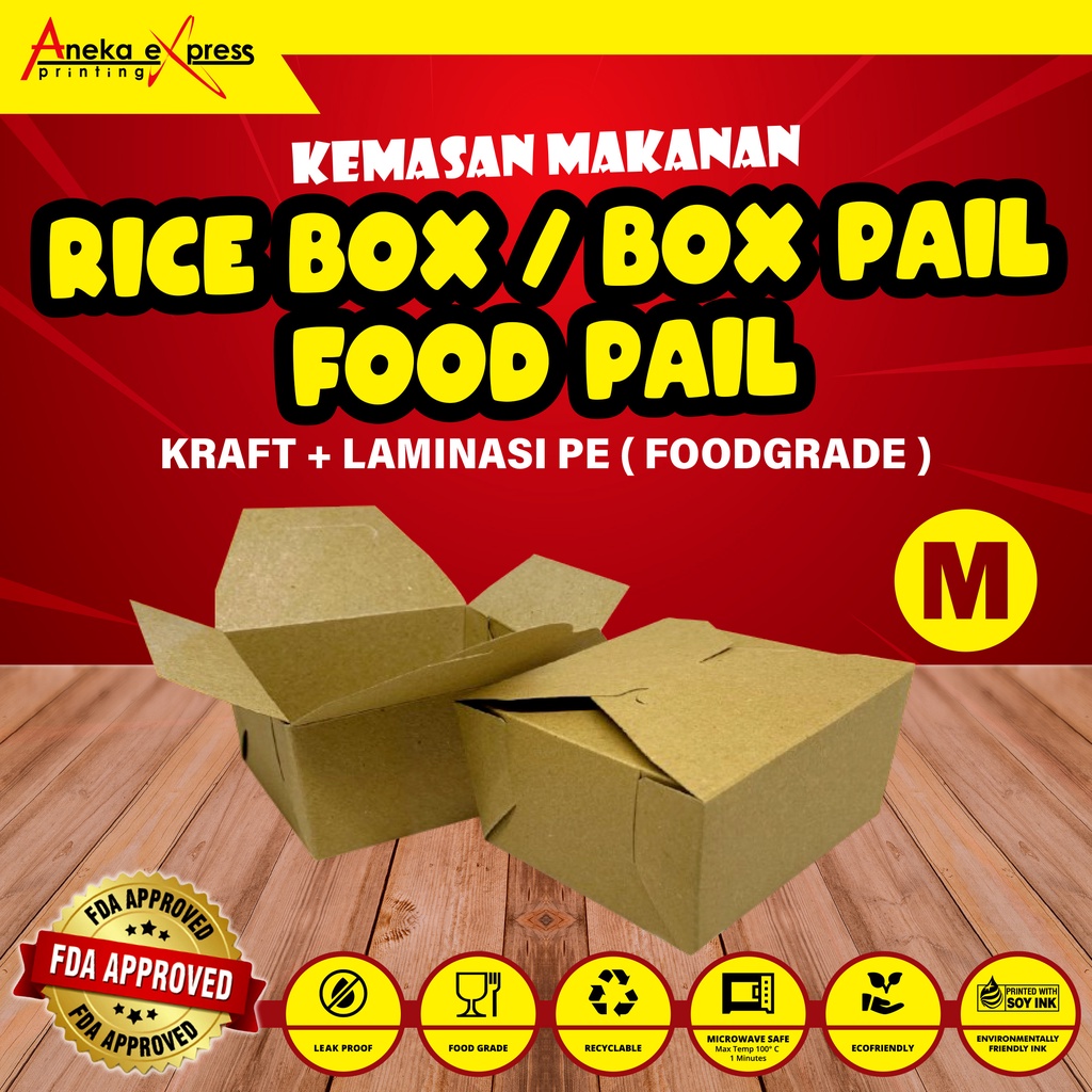 Jual Box Pail Size M Food Grade Laminasi PE | Paper Lunch Box Model Box ...