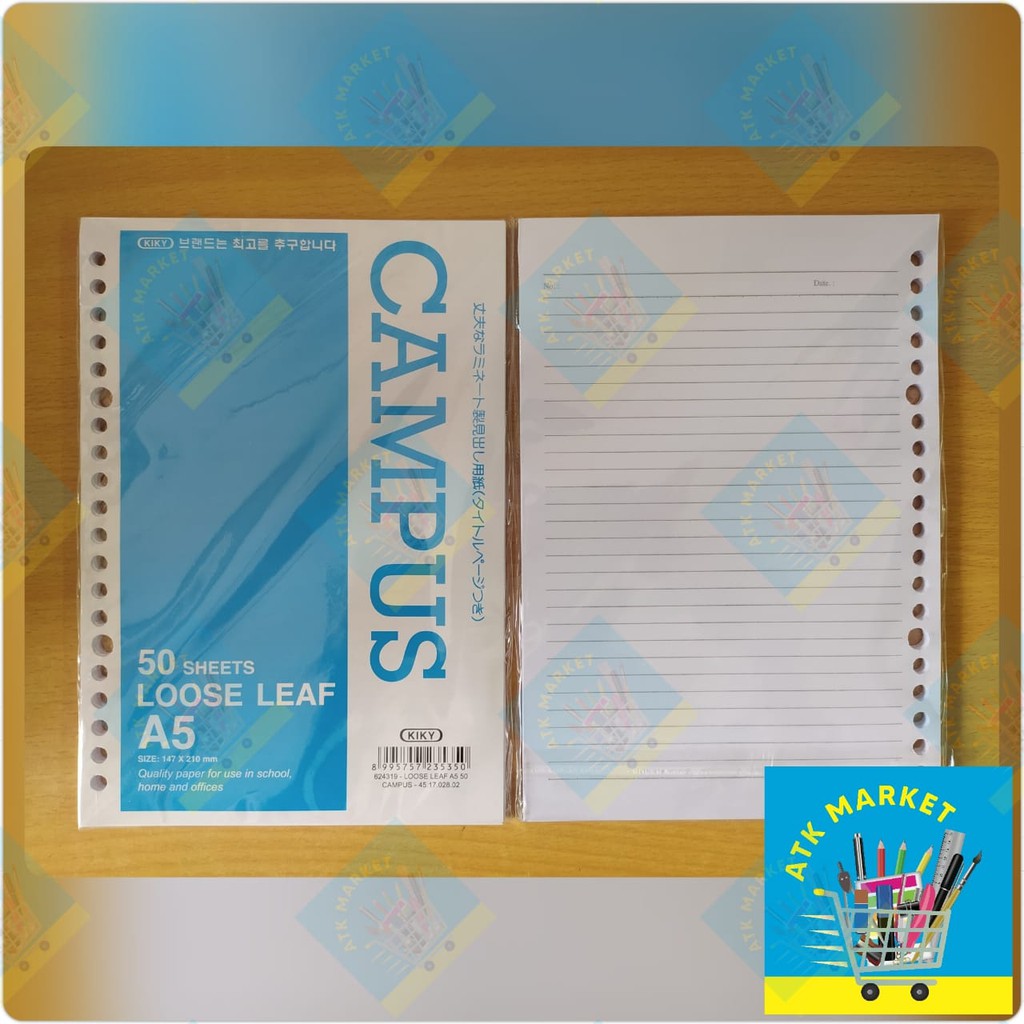 Jual Loose Leaf / Isi Binder A5 KIKY 50 lembar Garis Buku Tulis | Shopee Indonesia