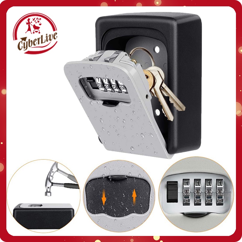 Jual Kotak Brankas Tempat Penyimpan Kunci Dinding / Safety Box 4 Digit ...