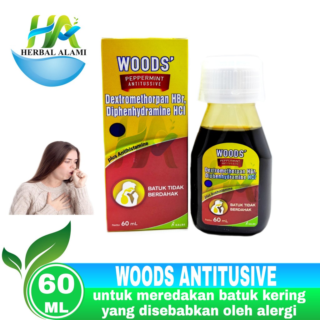 Jual Woods Peppermint Antitusive 60ml merah - Obat Batuk Tidak Berdahak ...