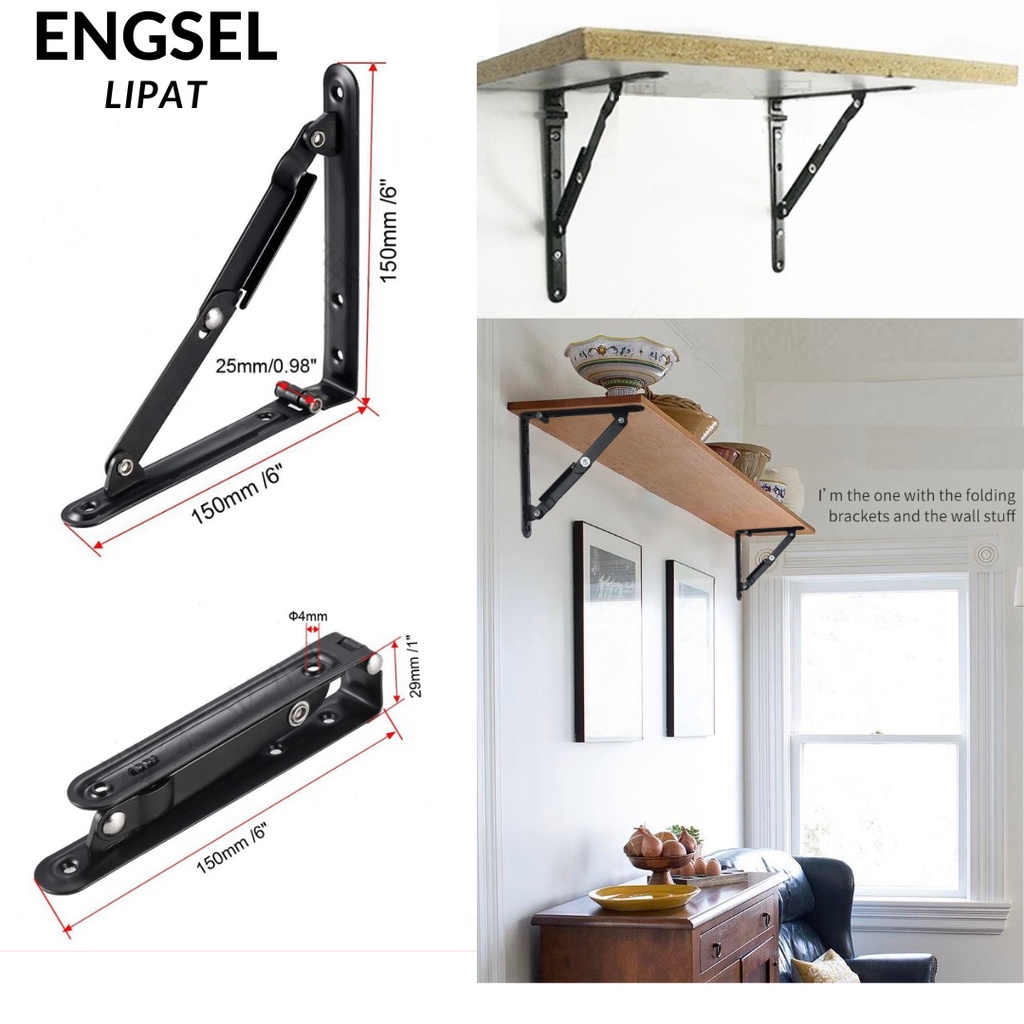 Jual Engsel Meja Lipat Dinding 8',10',12',14',16',18',20' Siku Lipat ...