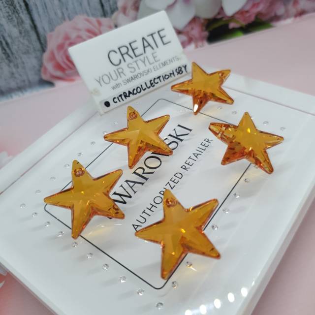 Jual Swarovski pendant bintang astral pink 28mm | Shopee Indonesia