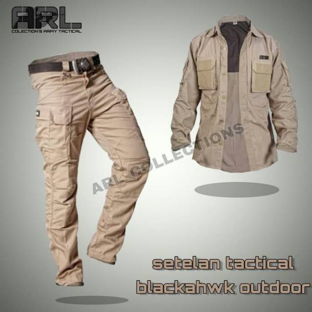 Jual setelan satu set celana kemeja tactical drone outdoor/setelan blackhawk lapangan army ...