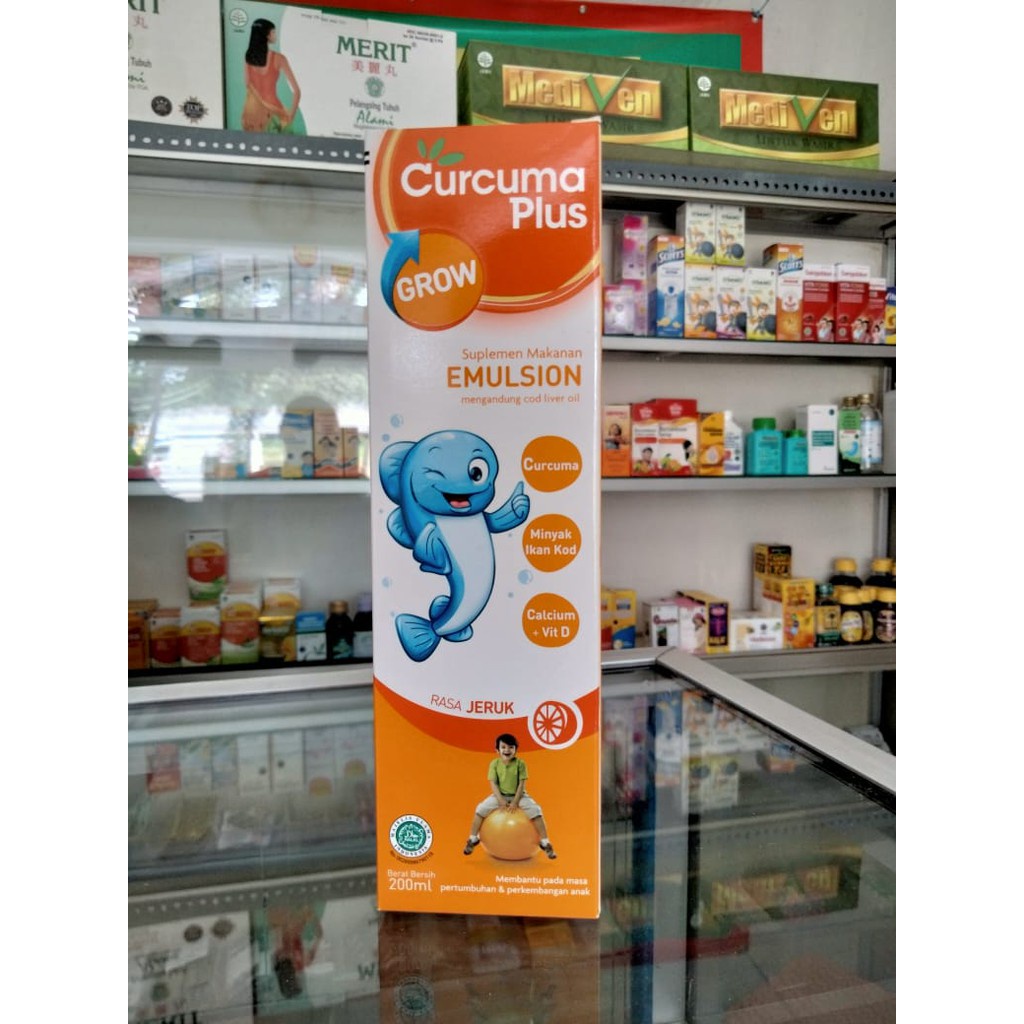 Jual CURCUMA PLUS EMULSION GROW RASA JERUK SIRUP 200 ML | Shopee Indonesia