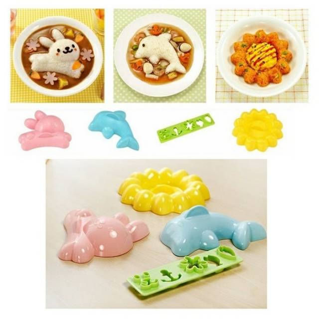 Jual 4 in 1 Dolphin Rice Mold / Cetakan Nasi Bento Lumba lumba Kelinci ...