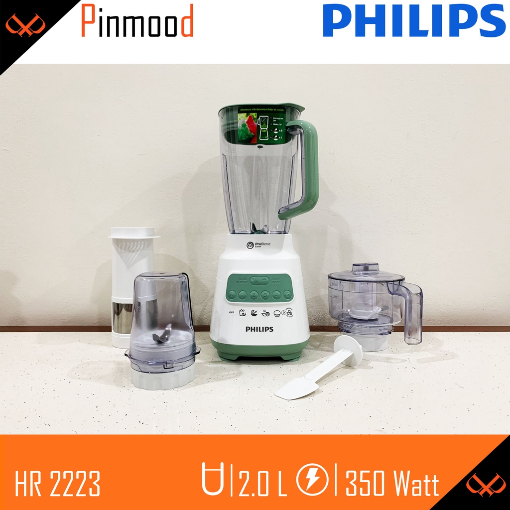 Jual PHILIPS BLENDER HR-2223 FULL SET / 4 IN 1 PELUMAT [ 2 LITER ...