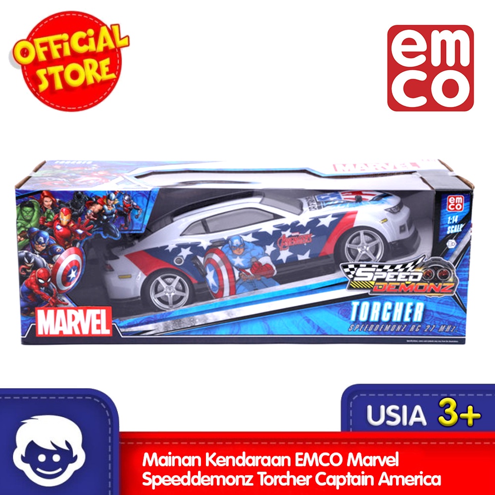 Jual Mainan Kendaraan EMCO Marvel Speeddemonz Torcher Captain America ...