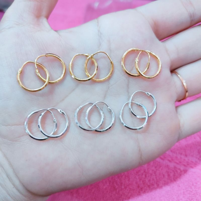 Jual ANTING BULAT POLOS ANAK PERAK ASLI 925 LAPIS EMAS | Shopee Indonesia
