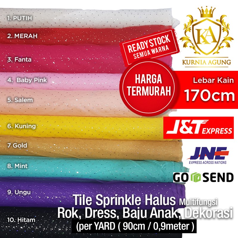 Jual Kain Tile Tulle Gliter Sprinkle Tile Diamond Halus 170 cm Meteran ...