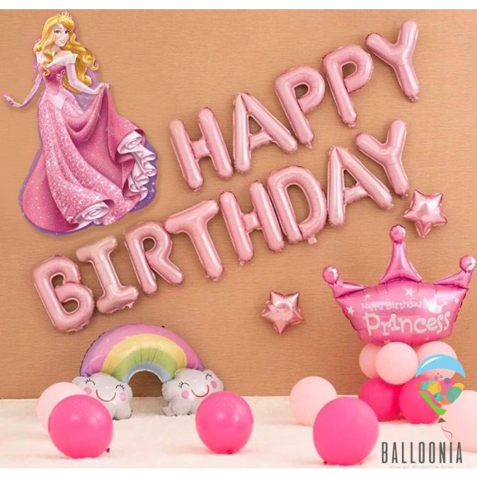 Jual New Produk Set Balon Foil Birthday Princess Aurora | Dekorasi ...