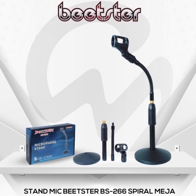 Jual STAND MIC MEJA MICROPHONE STAND SPIRAL BS-266 MERK BEETSTER ...