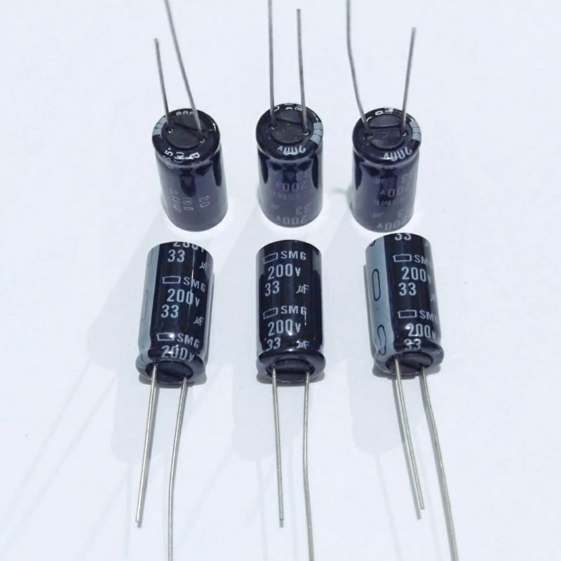 Jual elco 33uf 200v (3PCS) / capacitor 33uf 200volt / kapasitor 33uf 200V | Shopee Indonesia