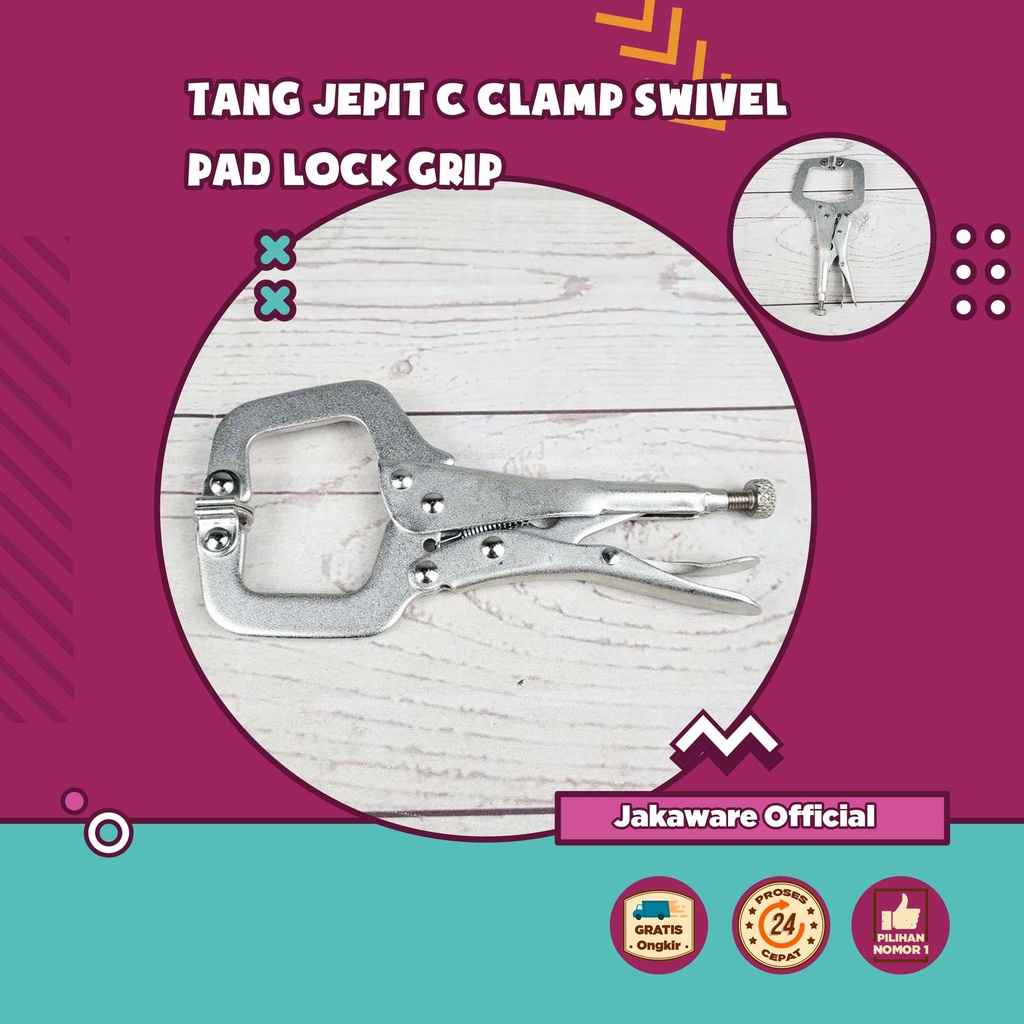 Jual TANG JEPIT C CLAMP SWIVEL PAD LOCK GRIP KLEM KAYU BESI PLAT CATOK ...
